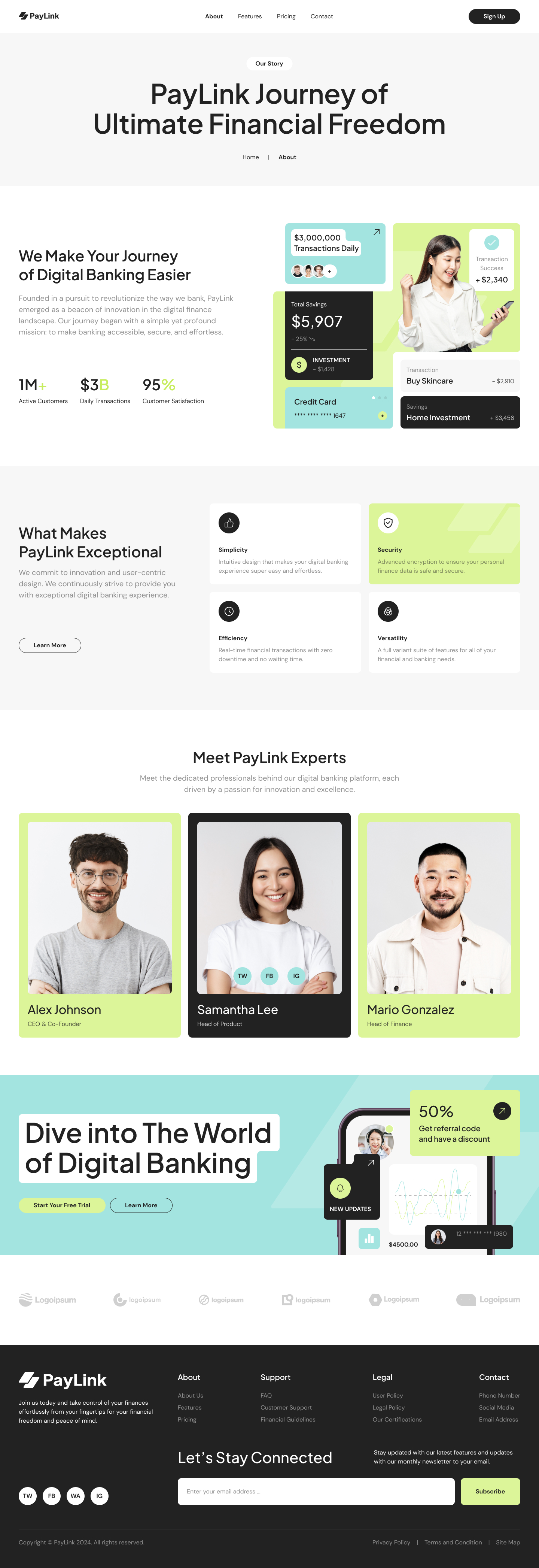 PayLink - Digital Banking Website UI Figma Template by peterdraw | ThemeForest